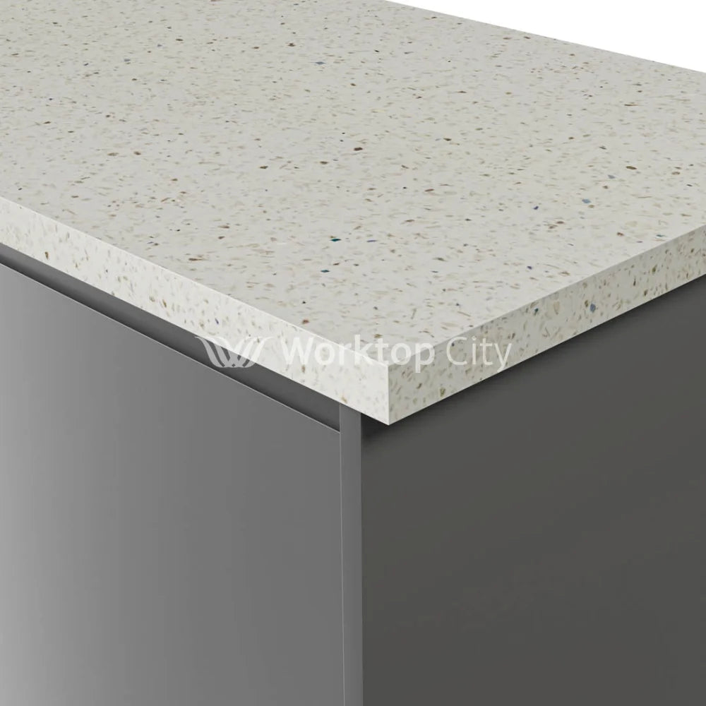 Spectra White Terrazzo Square Edged Laminate Kitchen Worktops - Quartz – Worktop City