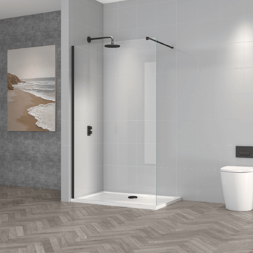 Astini T18 Orca Black 700x1950x8mm Wetroom Panel – Worktop City