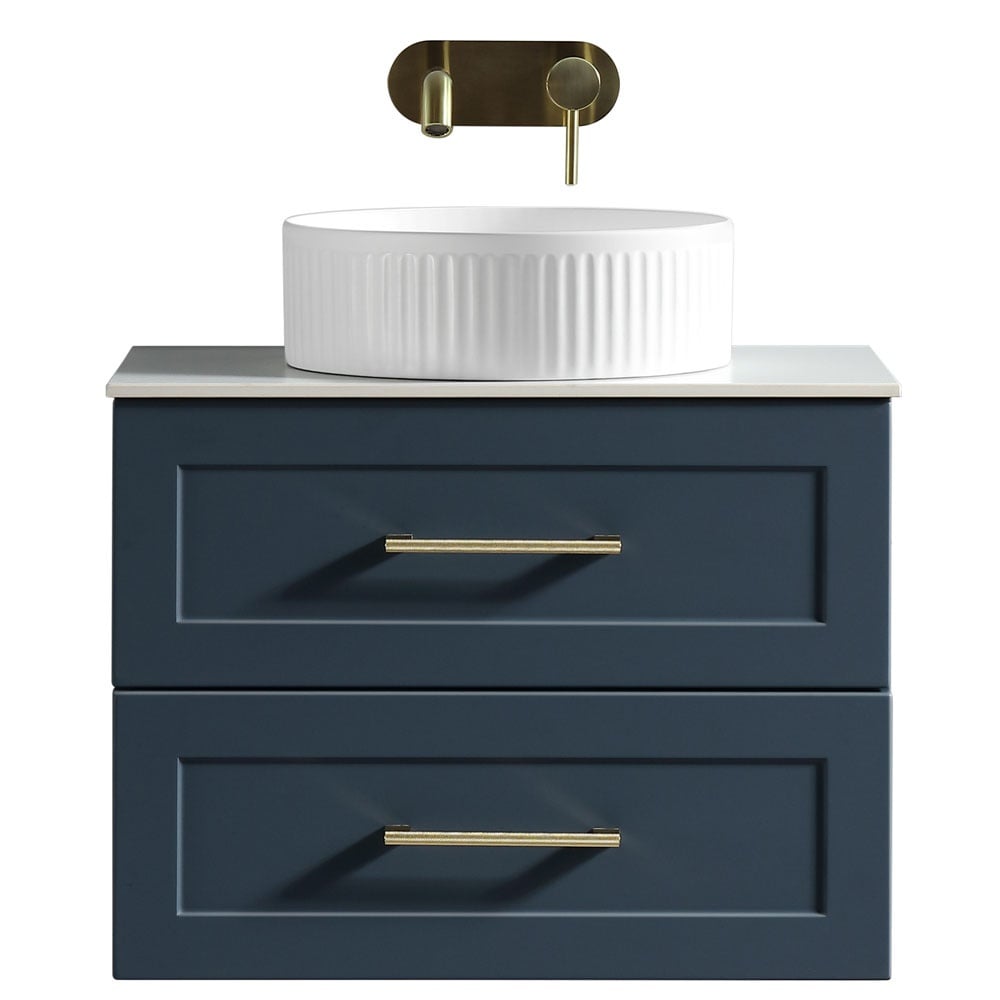 Astini Bakewell 600mm Midnight Shadow Wall Hung Vanity Unit With Count ...