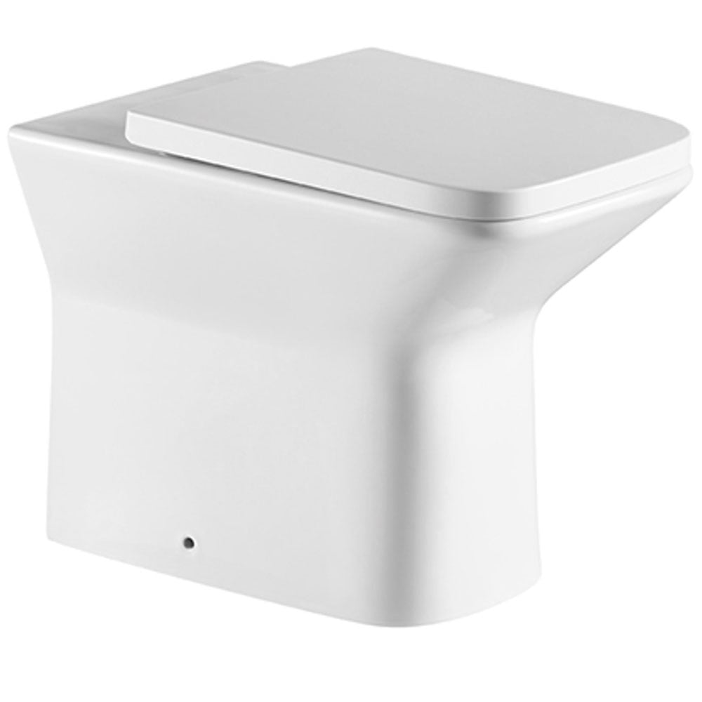Astini Plumb Essentials White Back to Wall Rimless Toilet Pan & Seat ...