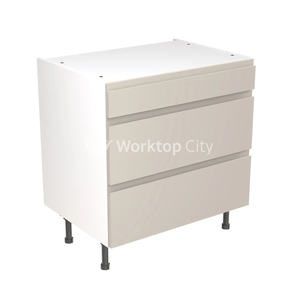 KITCHEN KIT FLATPACK J PULL ULTRA MATT LIGHT GREY 800 BASE UNIT 3 DRAW ...