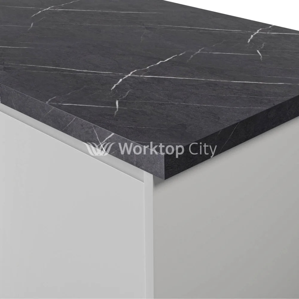 Spectra Black Lightning Marble Square Edged Laminate Kitchen Worktops ...